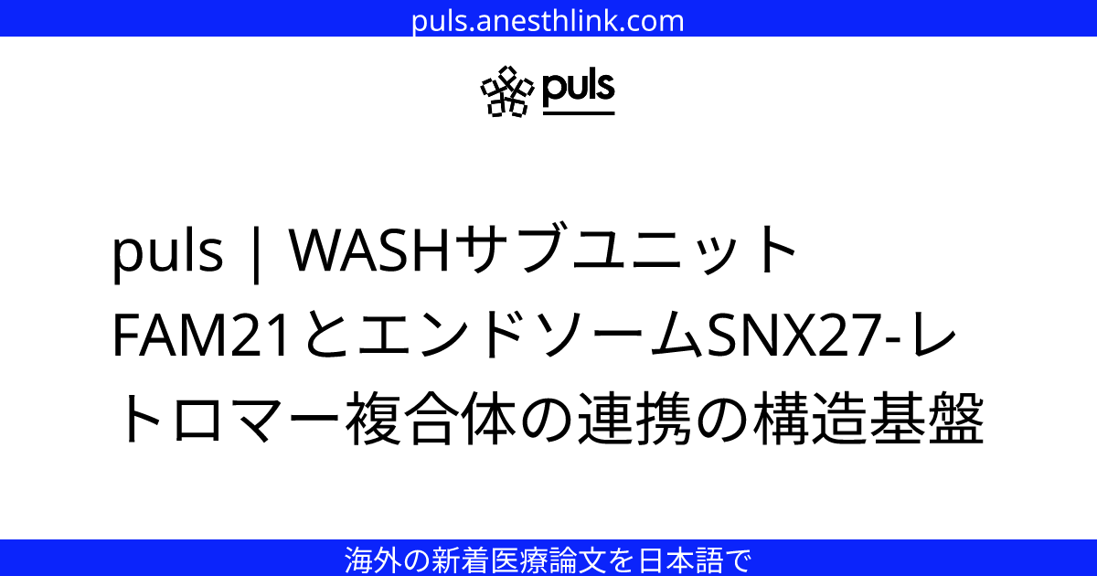 puls | WASHサブユニットFAM21とエンドソームSNX27-レトロマー複合体の連携の構造基盤